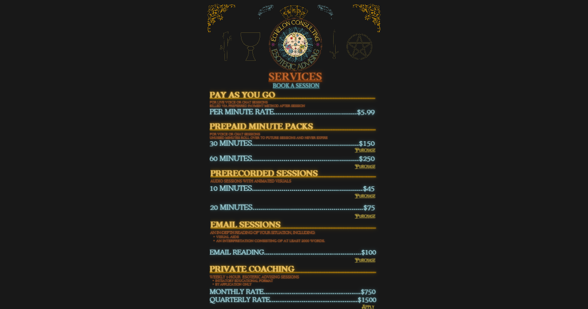 Echelon Consulting - Menu of Services Site
